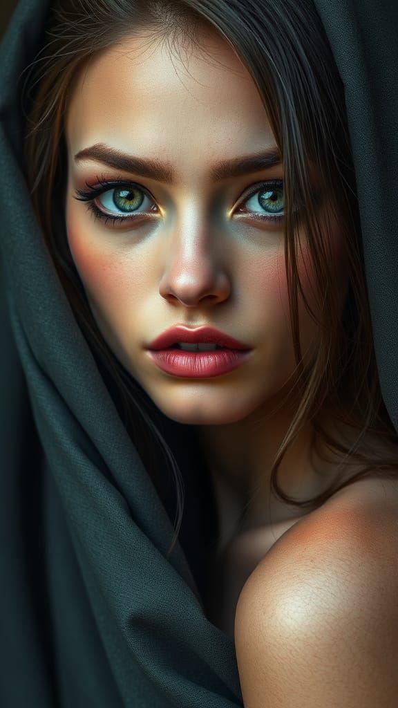 A beautiful sensual female one-eyed cyclops