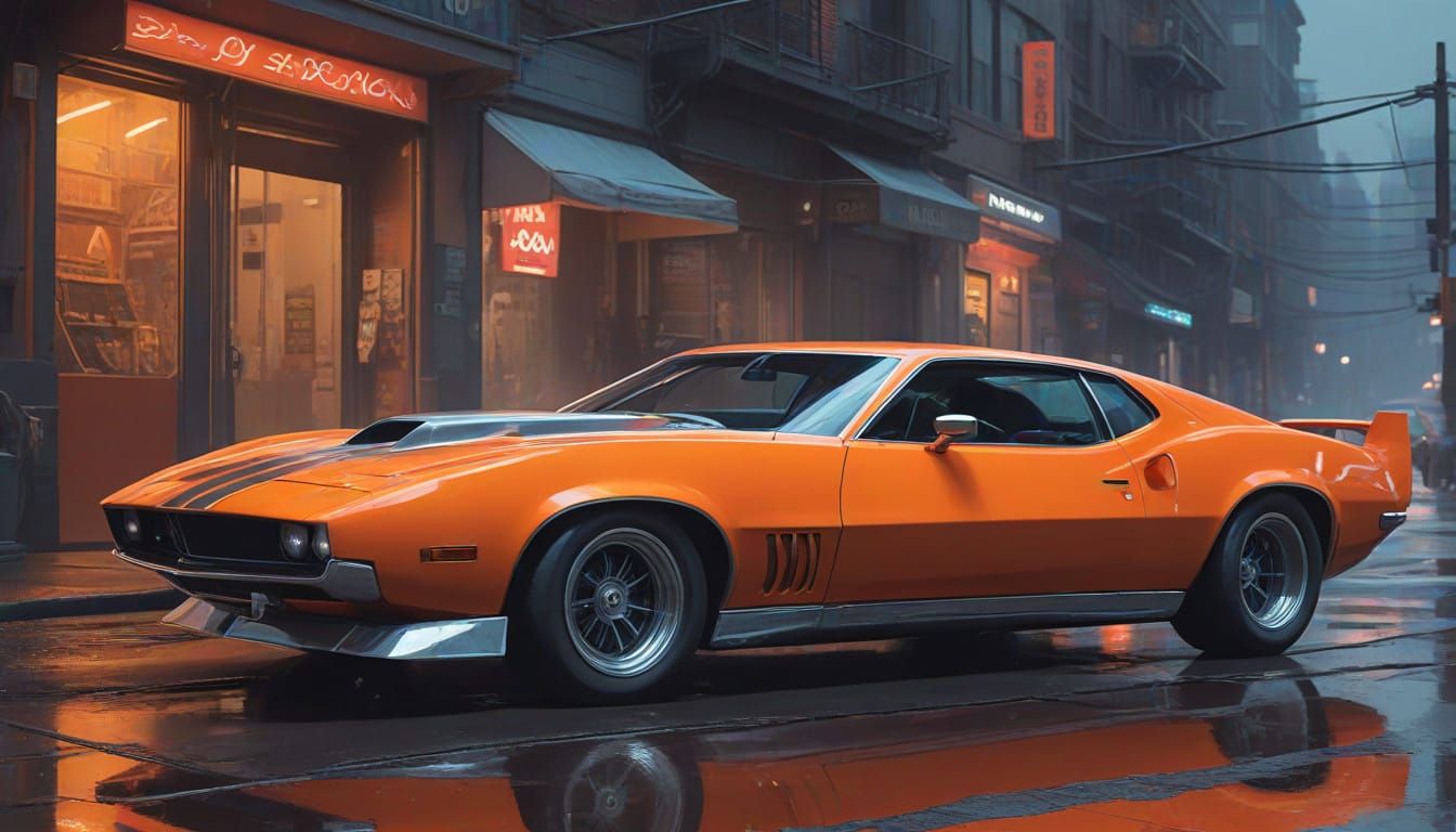 Vintage Cars in Aggressive, Retro Stance Modificat... - AI Art