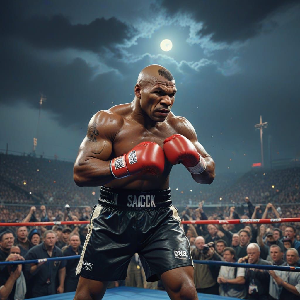Ferocious Mike Tyson Delivers Devastating Knockout... - AI Art