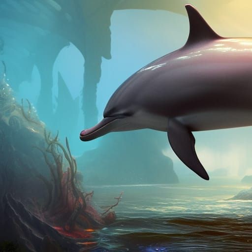 A dolphin resin potion bottle - AI Generated Artwork - NightCafe Creator