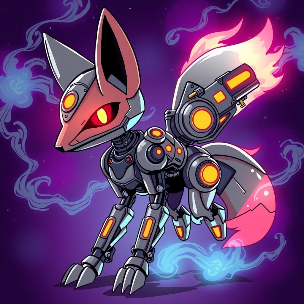 Fox Pokemon shiny Steampunk - Mystical Steampunk Fox Pokemo...