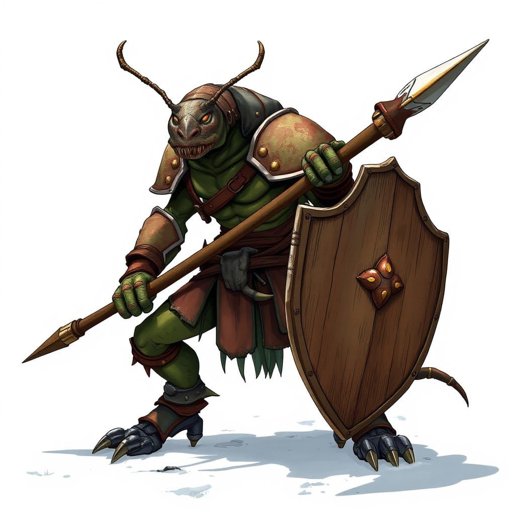 Insectoid Warrior in Vibrant Anime JRPG Style - AI Art