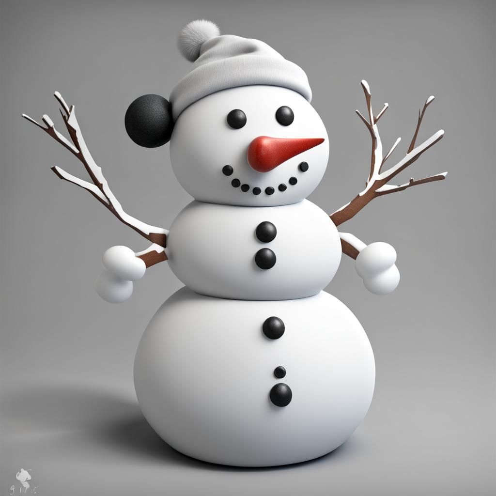 3d snowman realistic : r/nightcafe