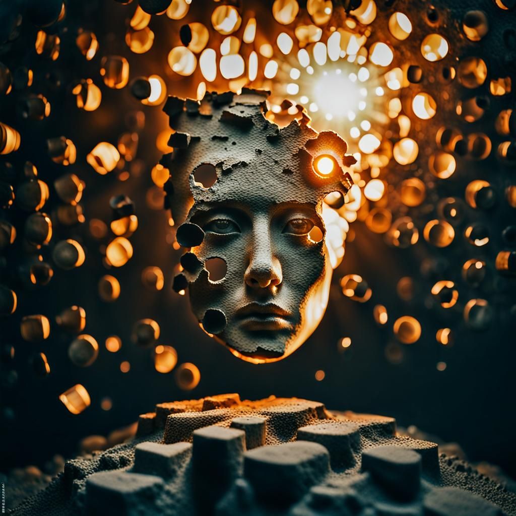 "SAND MASK".....abstract art complementary colours fine details Jigsaw ...