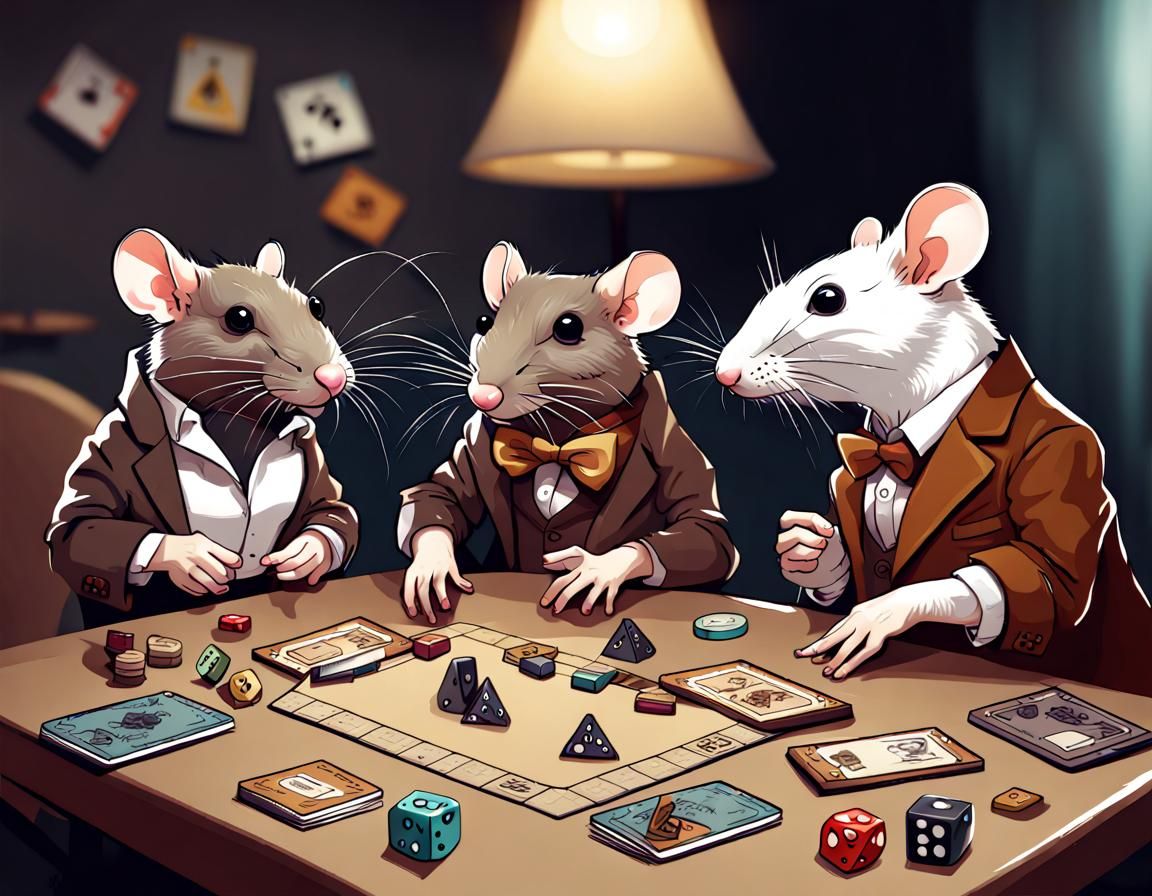 Fancy rats playing boardgame - AI Generated Artwork - NightCafe Creator