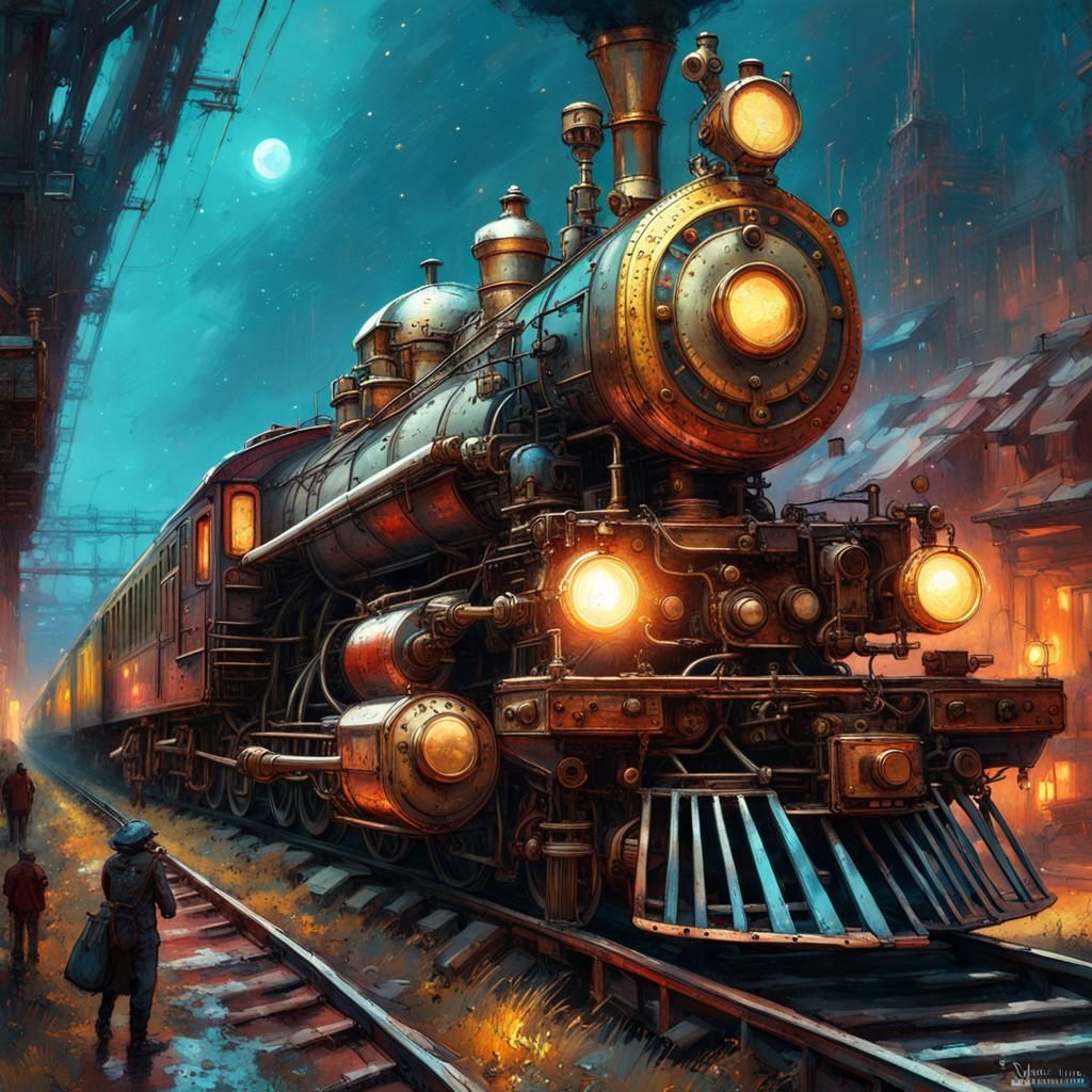 Night Train - AI Generated Artwork - NightCafe Creator