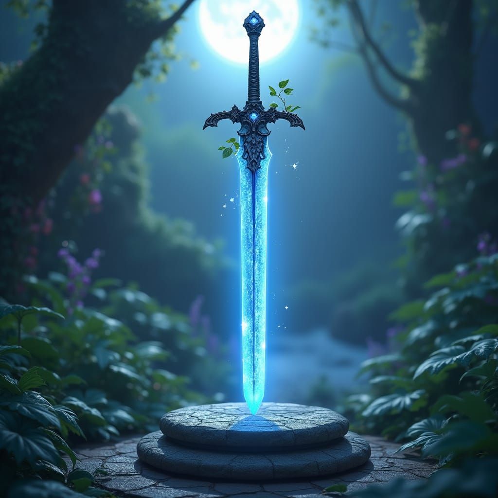 The New Excalibur - Epic Blue Sword of Legend in a Radiant,...
