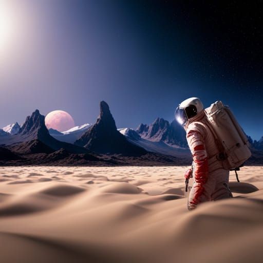 Stranded in a Sandy Space - AI Generated Artwork - NightCafe Creator