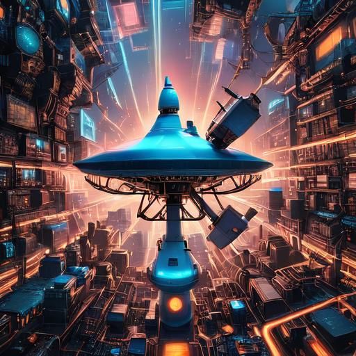 A spacecraft launching off into space, it is a NASA Saturn V rocket and ...