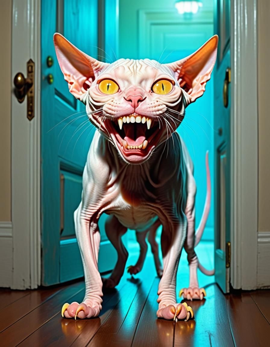 Extreme wide shut. Cartoon masterpiece. An ugly skinny adult albino ...