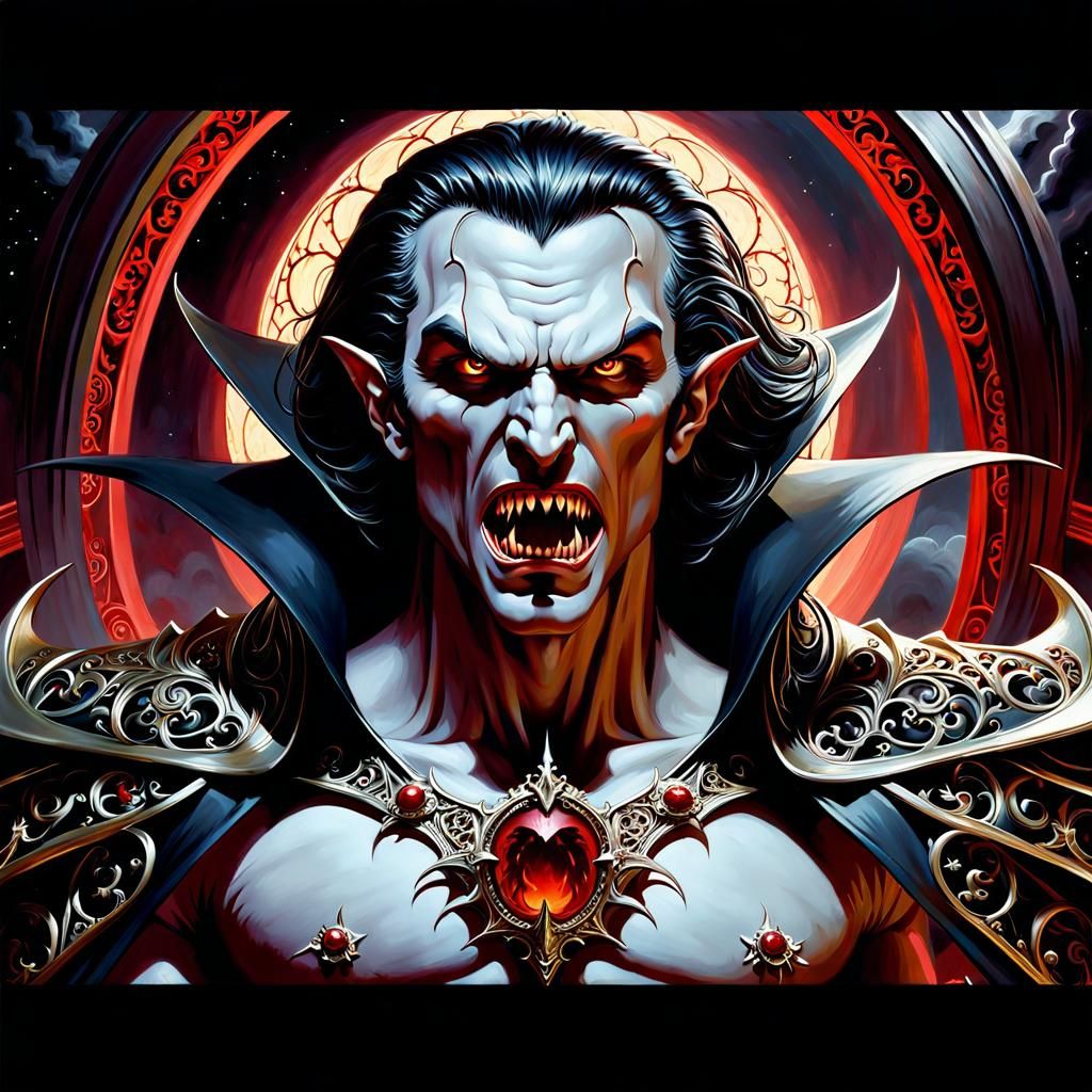 Stunning Oil painting, Multiversal Complex Detailed Vampire Lord ...