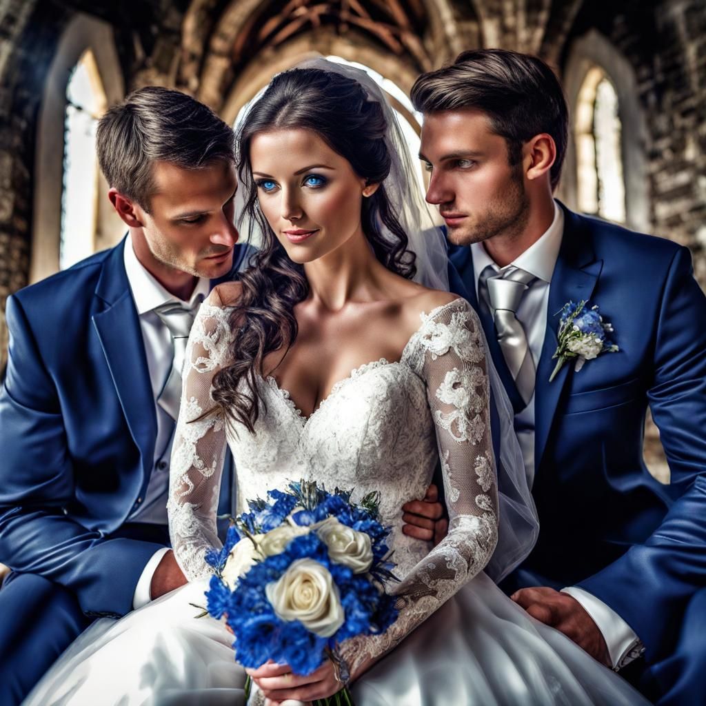 Throuple wedding - AI Generated Artwork - NightCafe Creator