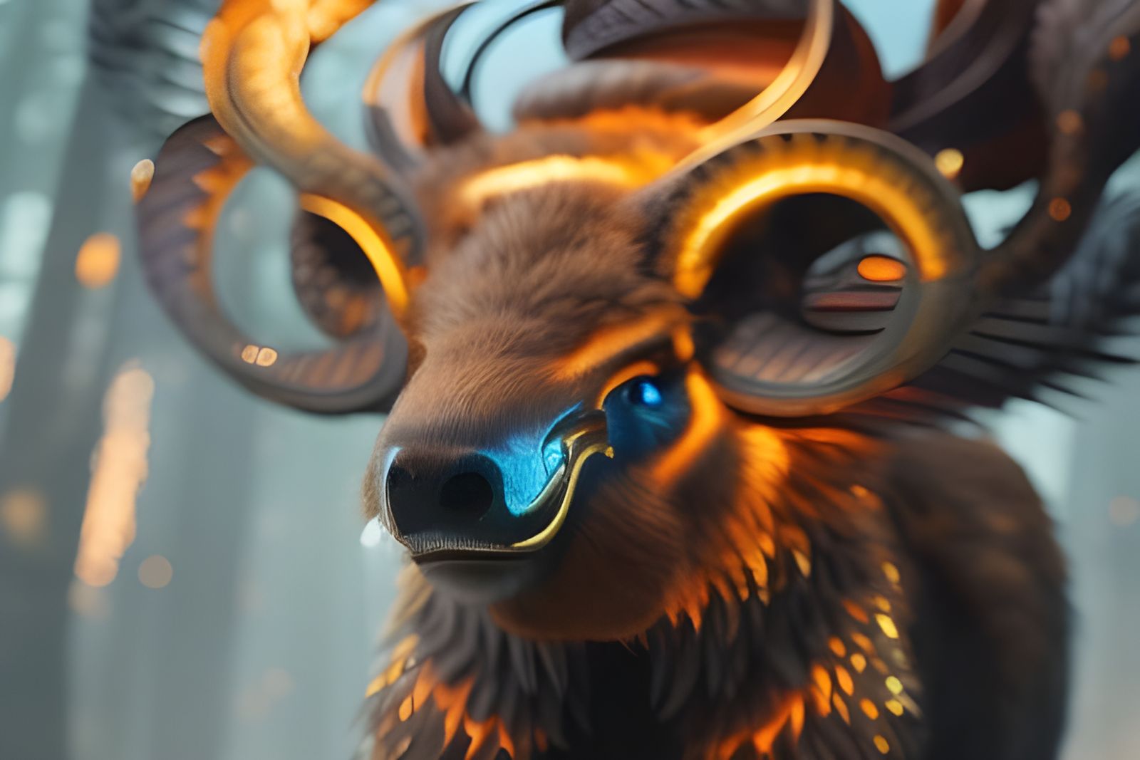 A Ram-Bear Deity - AI Generated Artwork - NightCafe Creator