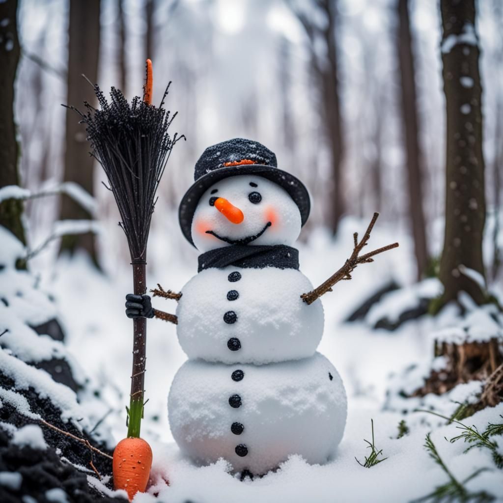A farmer snowman - AI Generated Artwork - NightCafe Creator