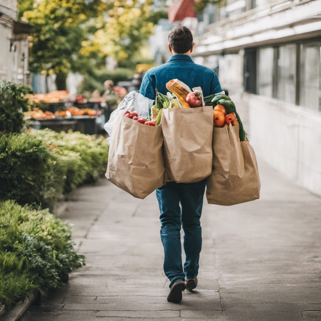 Person carrying full grocery bags - AI Generated Artwork - NightCafe ...