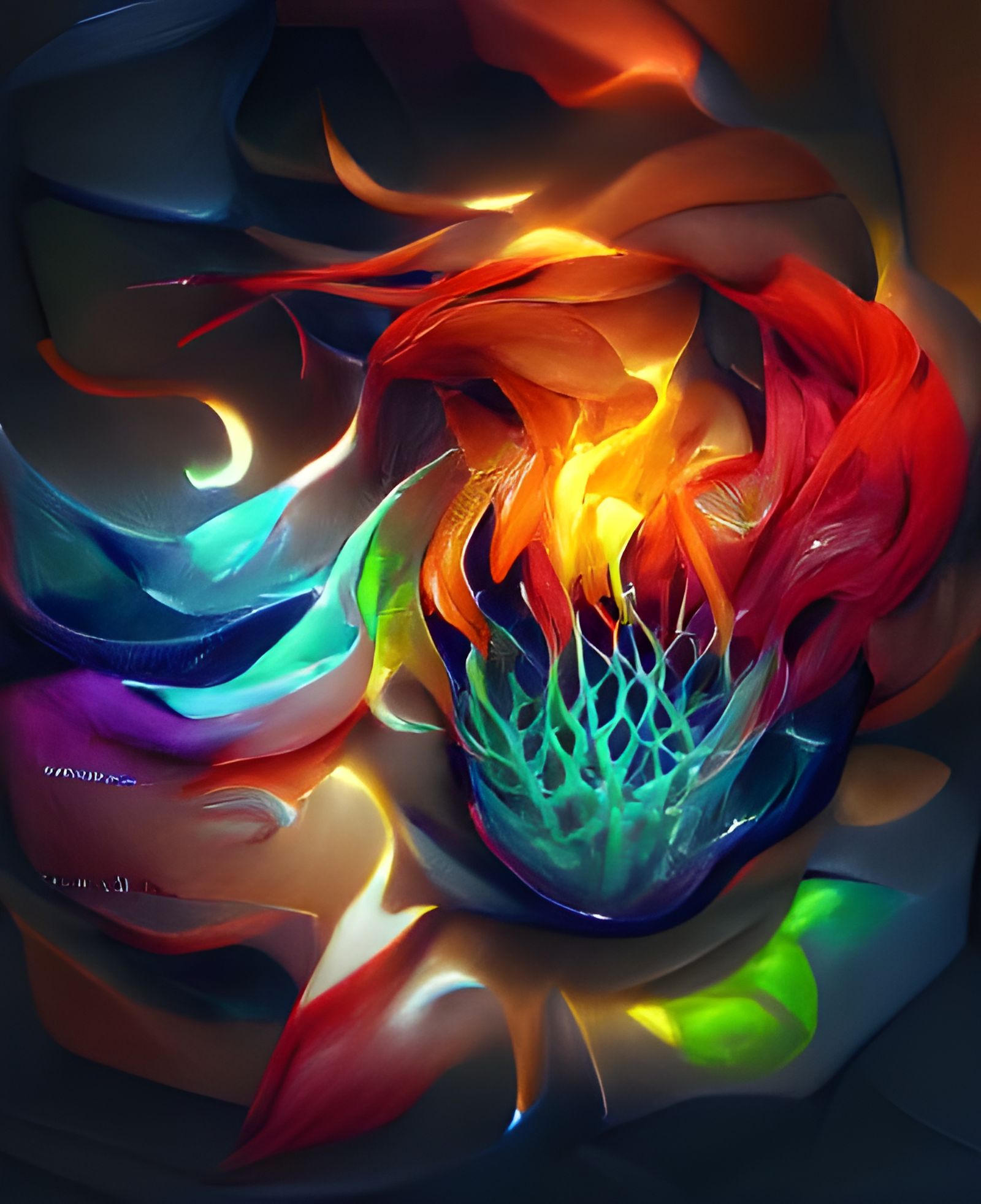 A world of colored flames - AI Generated Artwork - NightCafe Creator