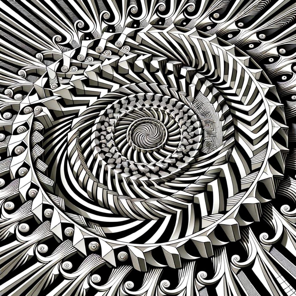 Distorted Optical Illusion in Disarray - AI Art