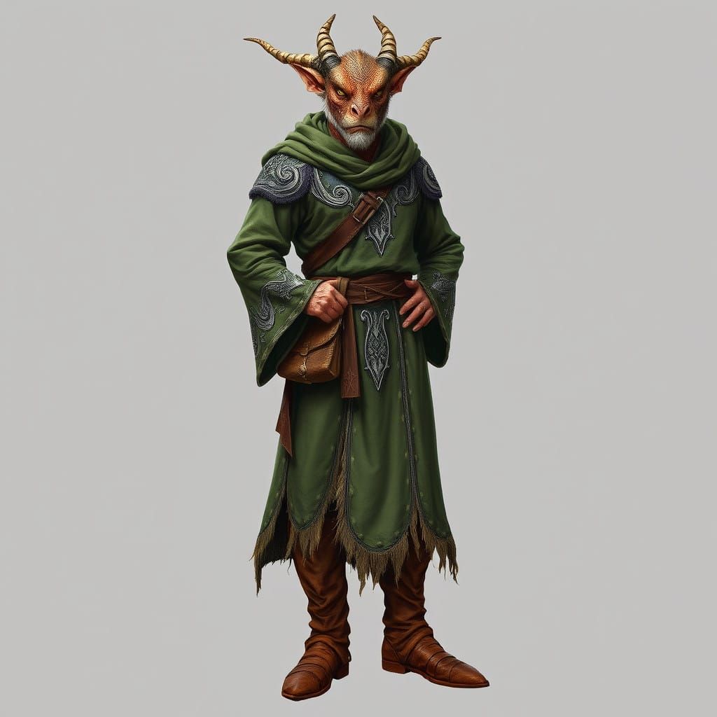Dragonborn - Dragonborn Wizard in Classic High Fantasy Style