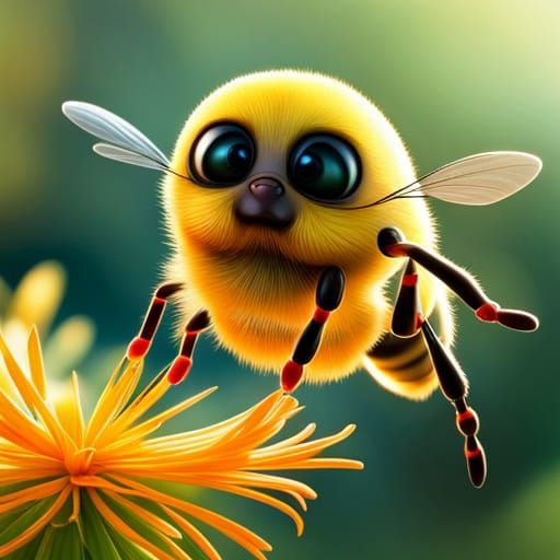 Happy cute Bee photorealistic intricately detailed HDR detailed complex ...