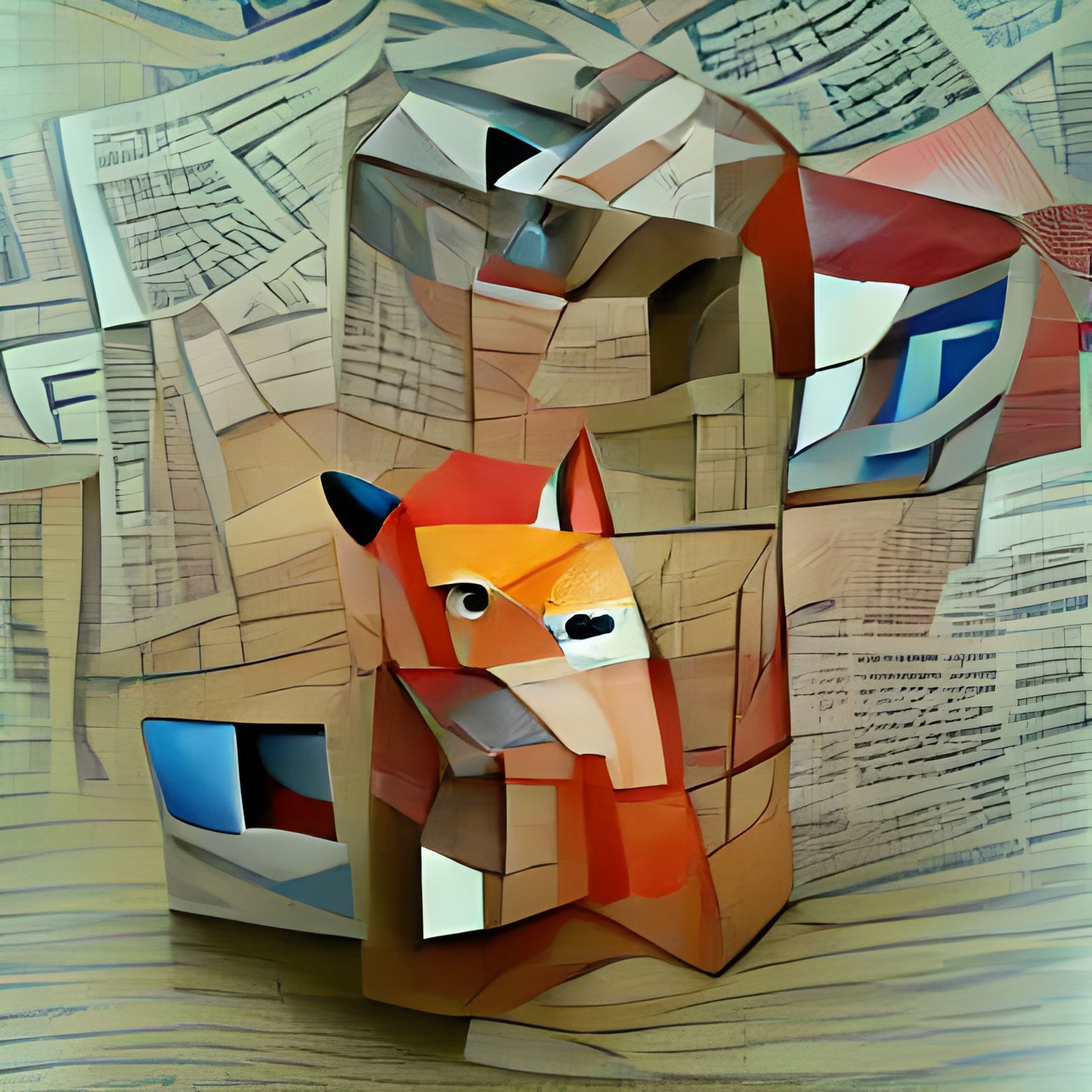 cubist fox - AI Generated Artwork - NightCafe Creator