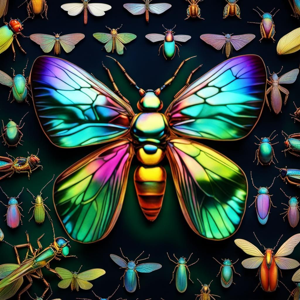 Beautiful Insects Iridescent - AI Generated Artwork - NightCafe Creator