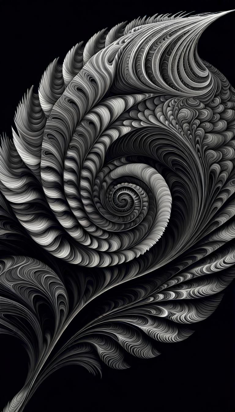 A beautiful feathered fractal spiral head. - AI Generated Artwork ...