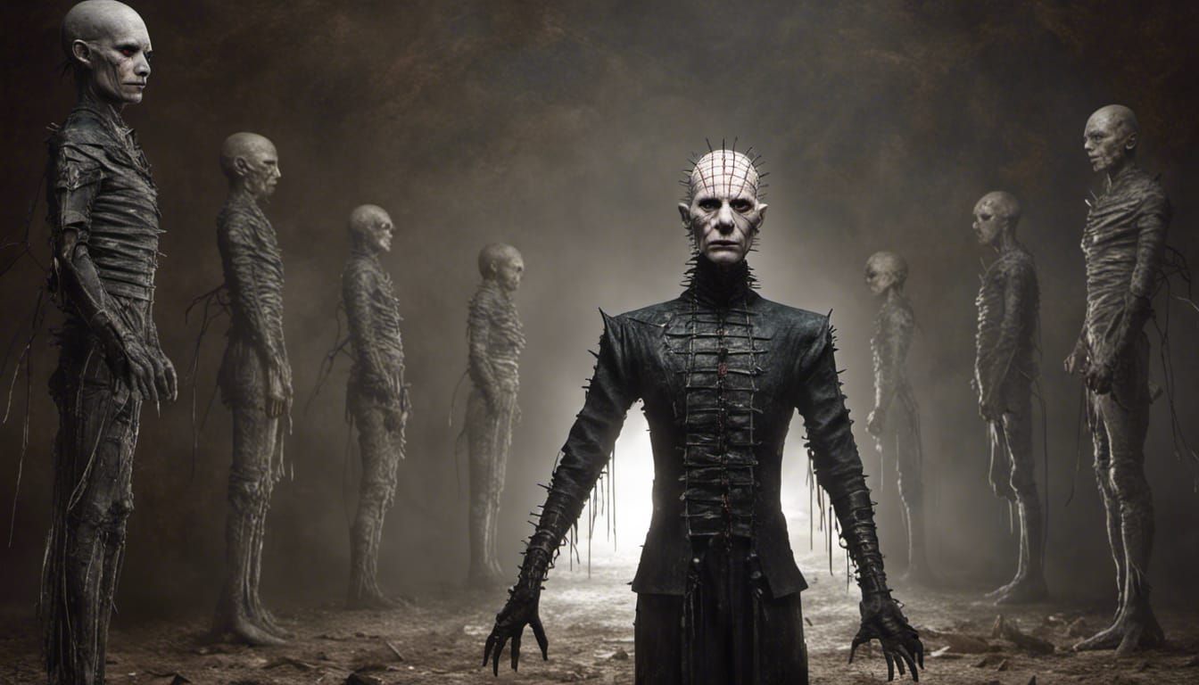 Pinhead from Hellraiser with Cenobites - AI Generated Artwork ...