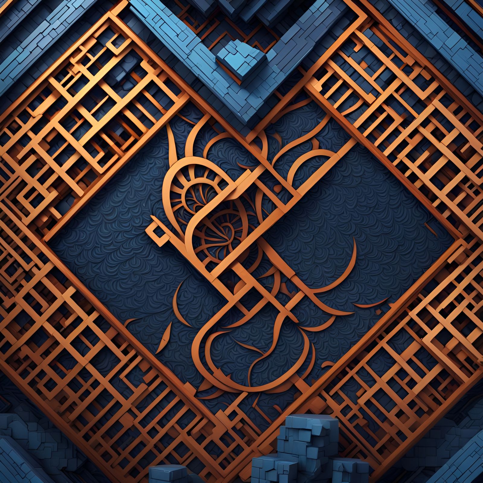 A geometric pattern inspired by the Fibonacci sequence - AI Generated ...