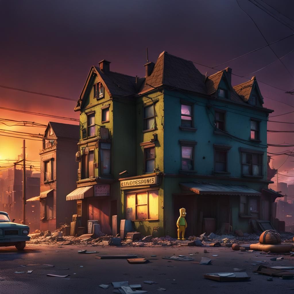 "The Simpsons" in a dark atmosphere - AI Generated Artwork - NightCafe ...