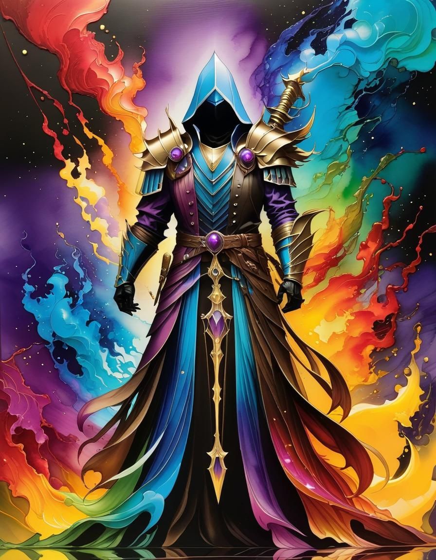 Armored sorcerer alcohol ink Triadic colors, 🔥 battle stance, Justin Minns, Destin Sparks - AI ...