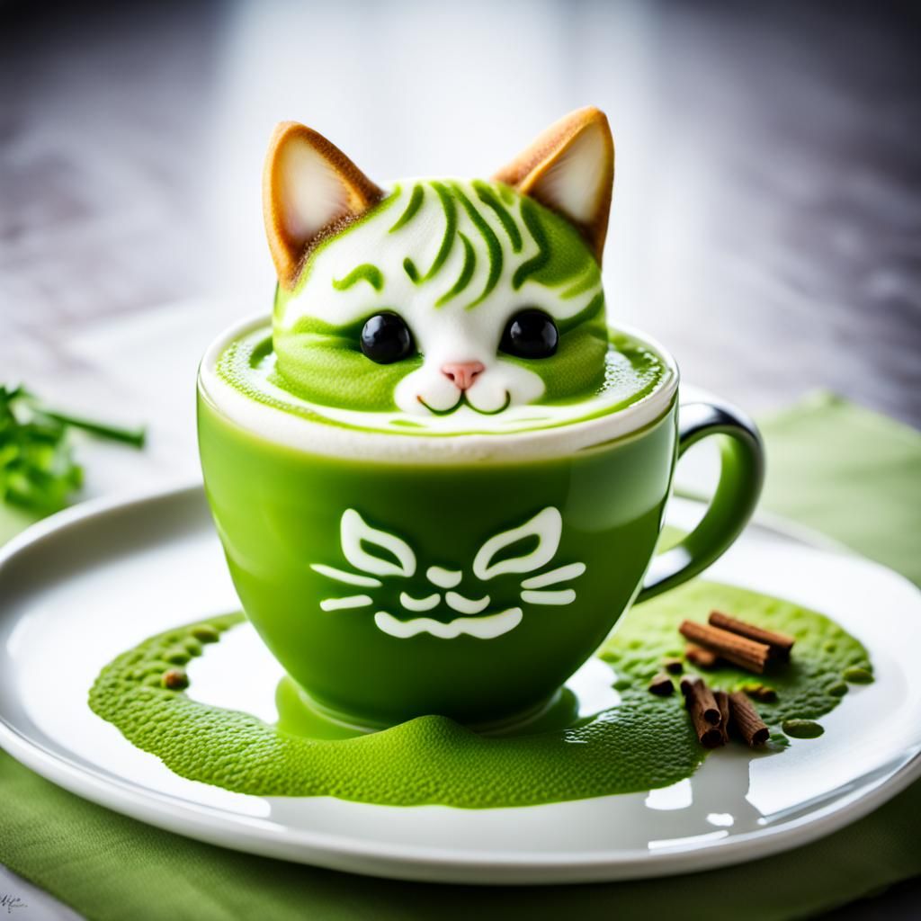 Matcha Cat - AI Generated Artwork - NightCafe Creator