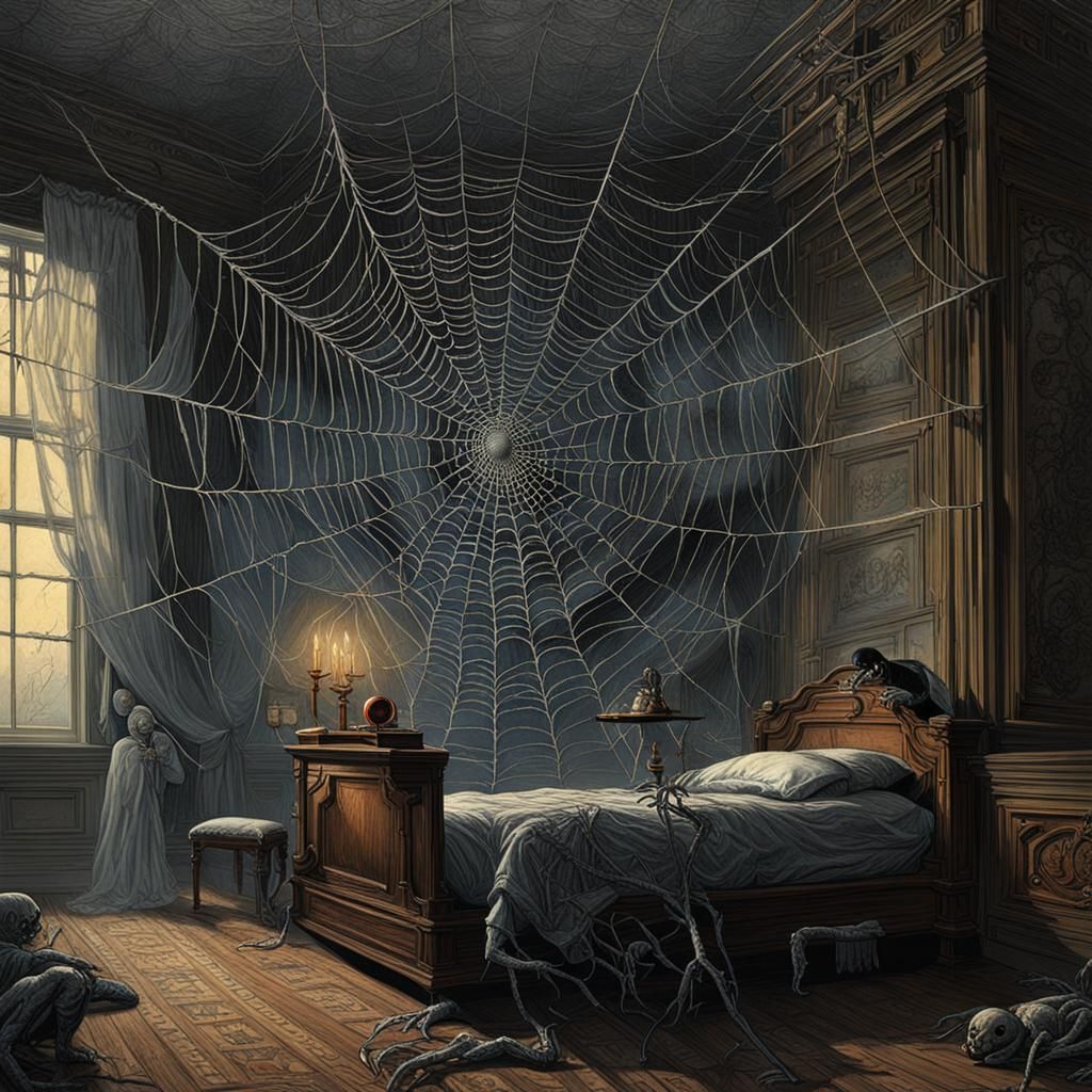 A Spider Web 2 - AI Generated Artwork - NightCafe Creator