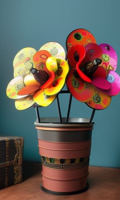 ""Steampunk flower petals" steampunk core vivid psychedelic colours ...