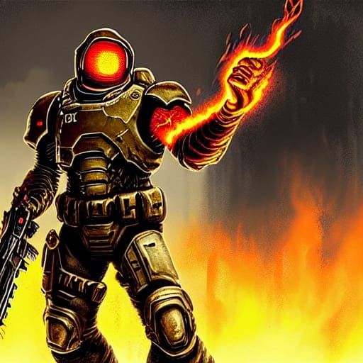 Doomguy Doom Slayer - Doom Slayer Concept Art: Doomguy Fight...