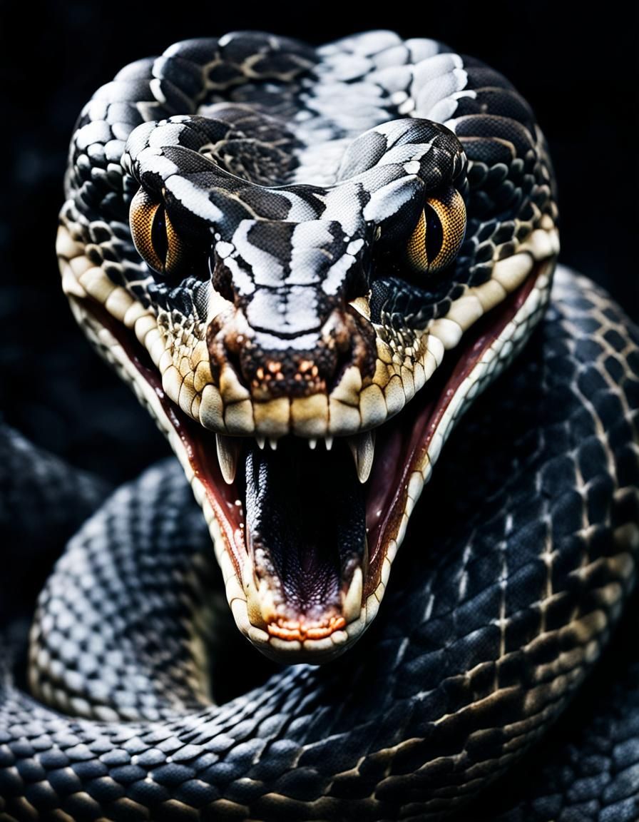 Angry snake - AI Generated Artwork - NightCafe Creator
