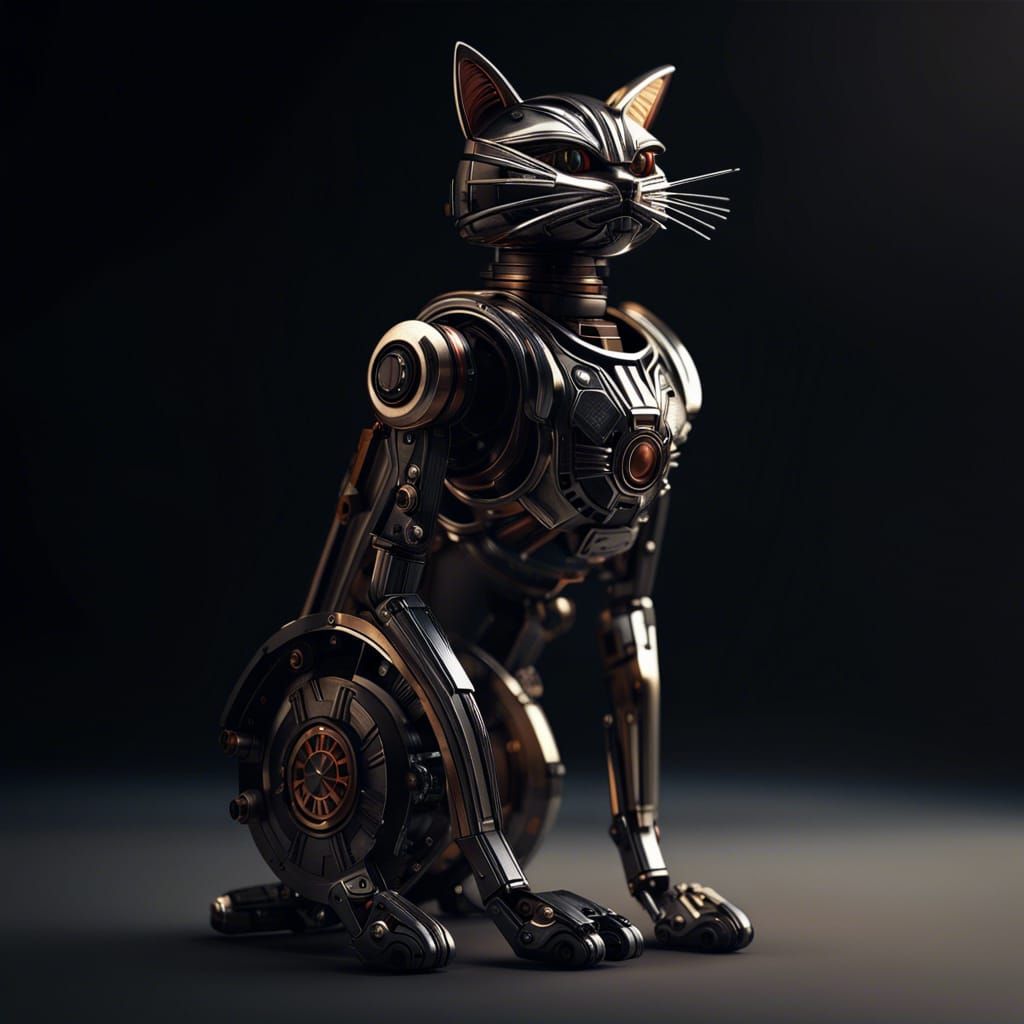 The Robot Cat of the future comes from the 30th century - AI Generated ...