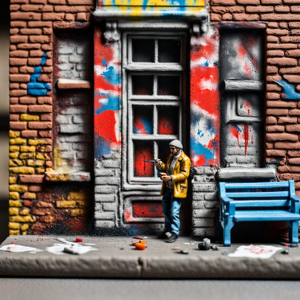 miniature graffiti riffing on single germ theory by miniature street ...