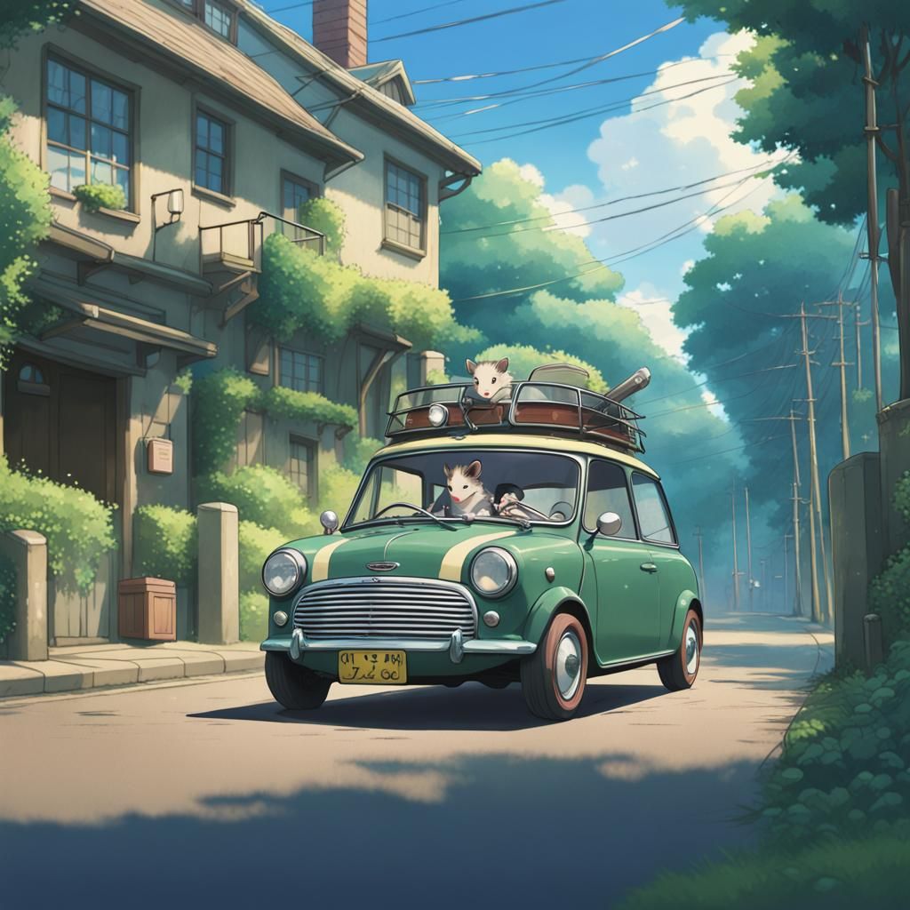 Mini Cooper Trip - AI Generated Artwork - NightCafe Creator