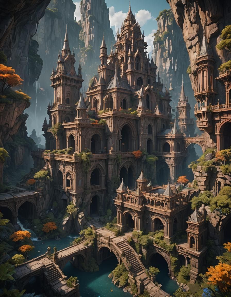 Hidden Elves Castle - AI Generated Artwork - NightCafe Creator