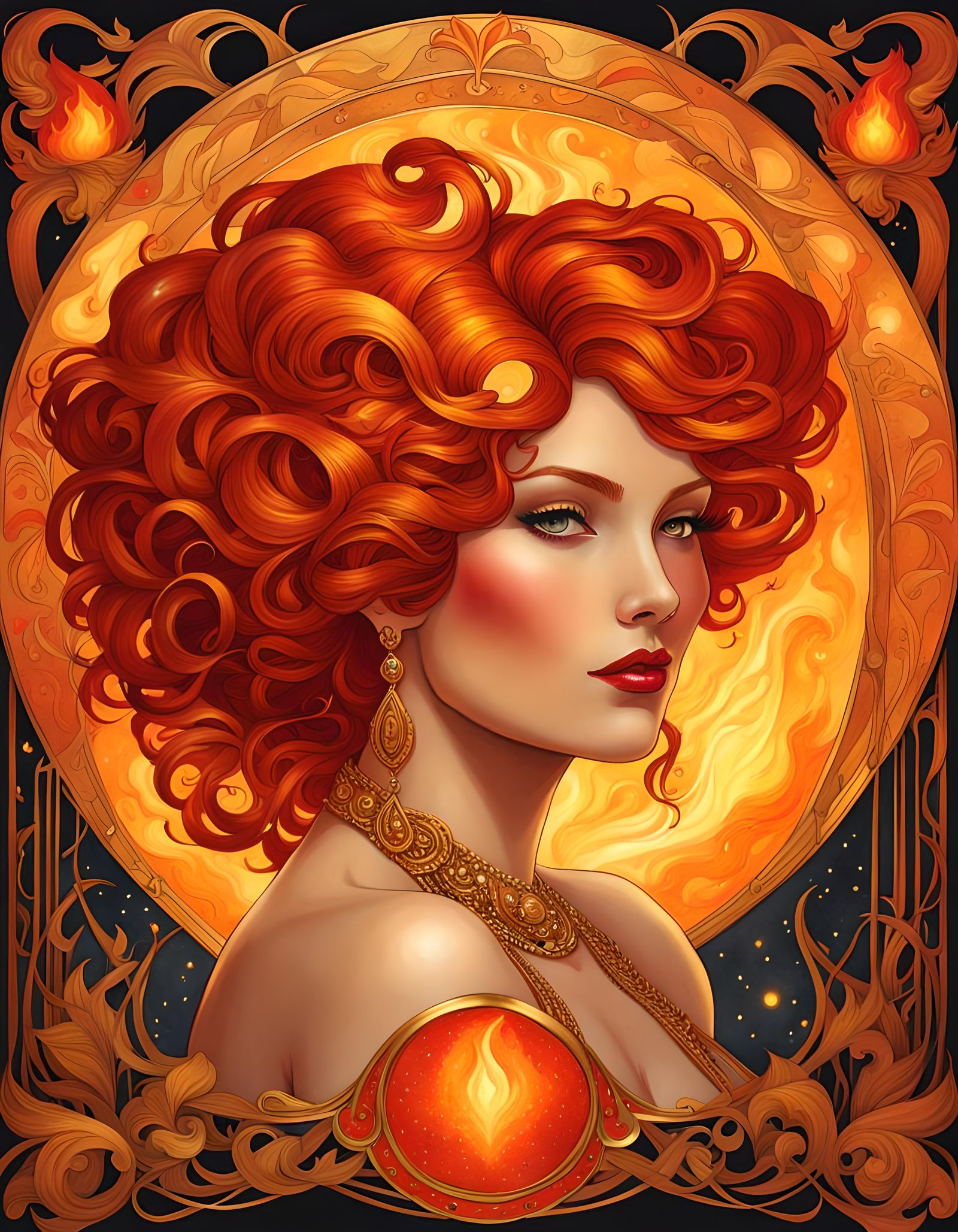 Fire beauty - AI Generated Artwork - NightCafe Creator