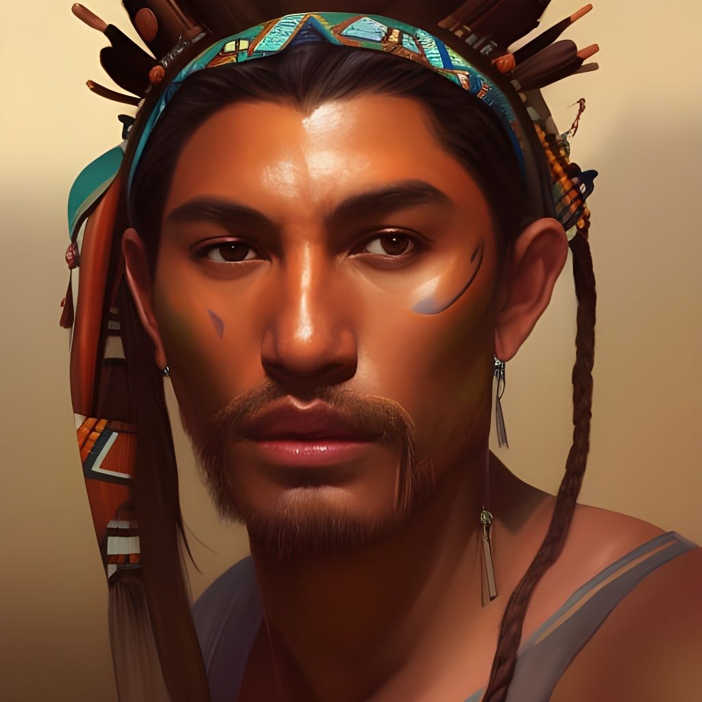 aztec native man - AI Generated Artwork - NightCafe Creator