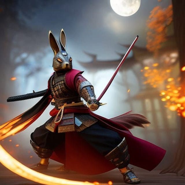 Moon Temple Samurai - AI Generated Artwork - NightCafe Creator