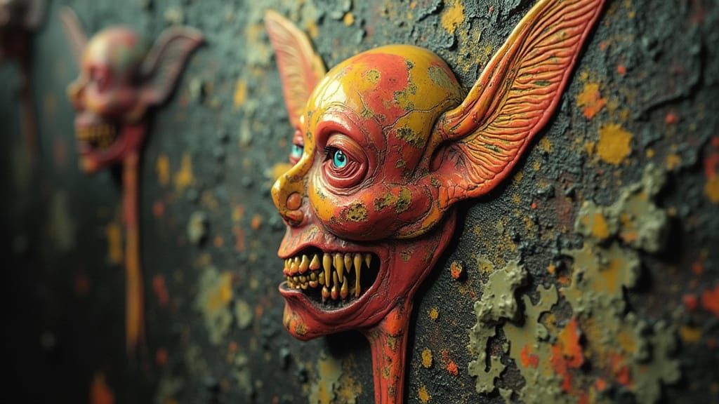 Sentinels... - Demonic Face with Searing Eyes in Biomechanic...