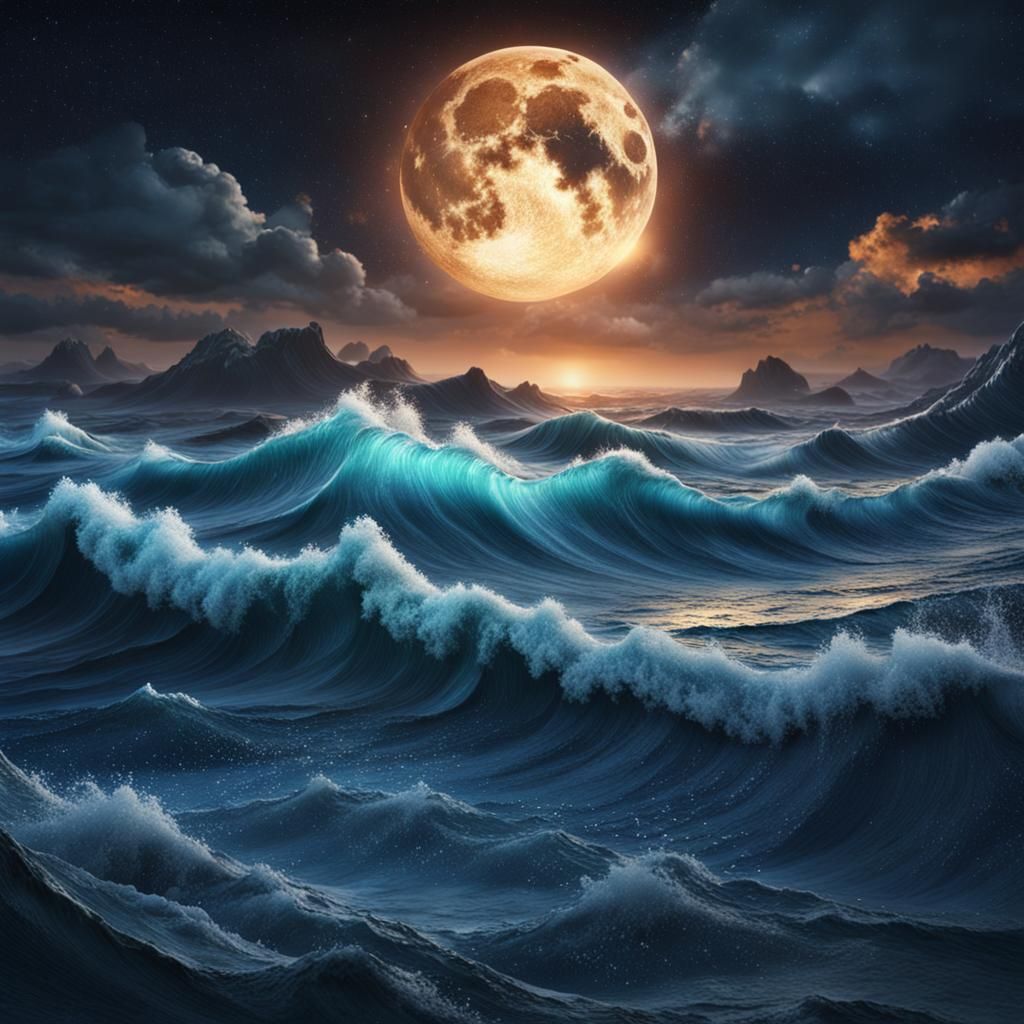 Ocean waves 7 - AI Generated Artwork - NightCafe Creator