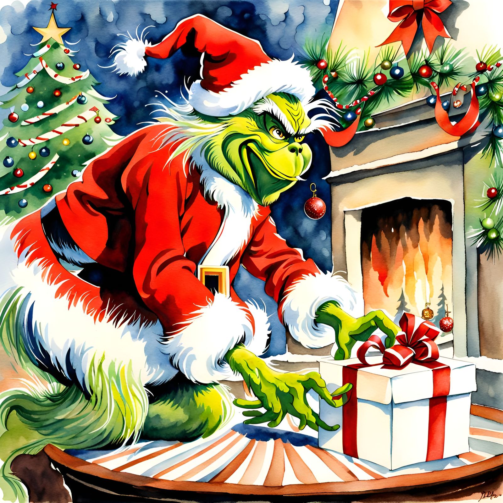 The Mean Old Grinch 1 - AI Generated Artwork - NightCafe Creator