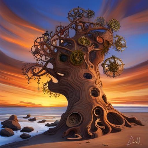 steampunk dali tree - AI Generated Artwork - NightCafe Creator