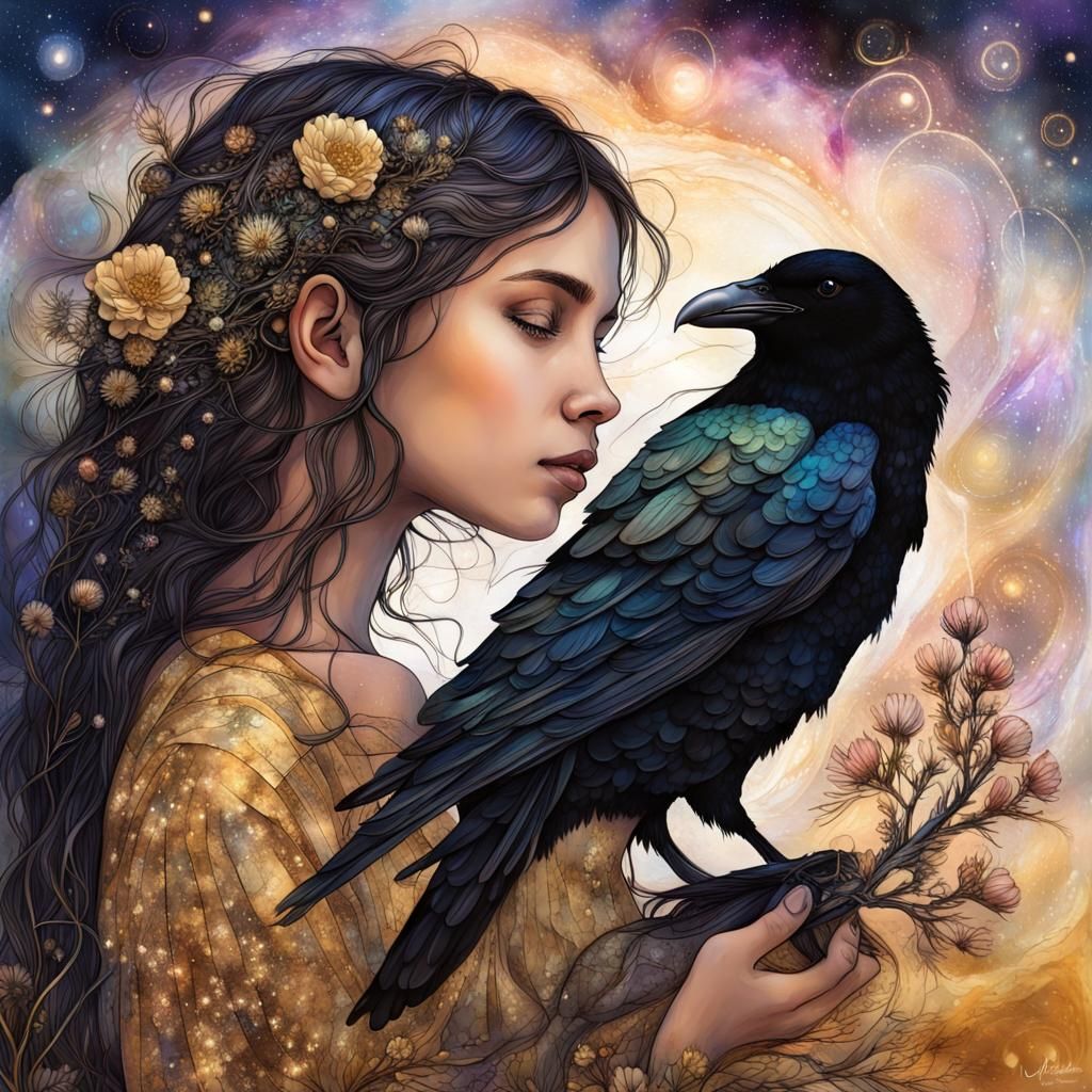 Raven Beauty - AI Generated Artwork - NightCafe Creator