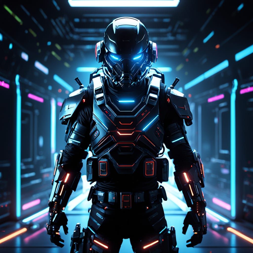 Futuristic Soldier with Jetpack in Sci-Fi Concept ... - AI Art