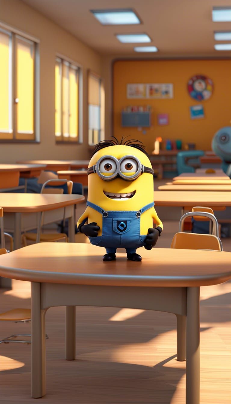 Minion's First Day of School - AI Generated Artwork - NightCafe Creator
