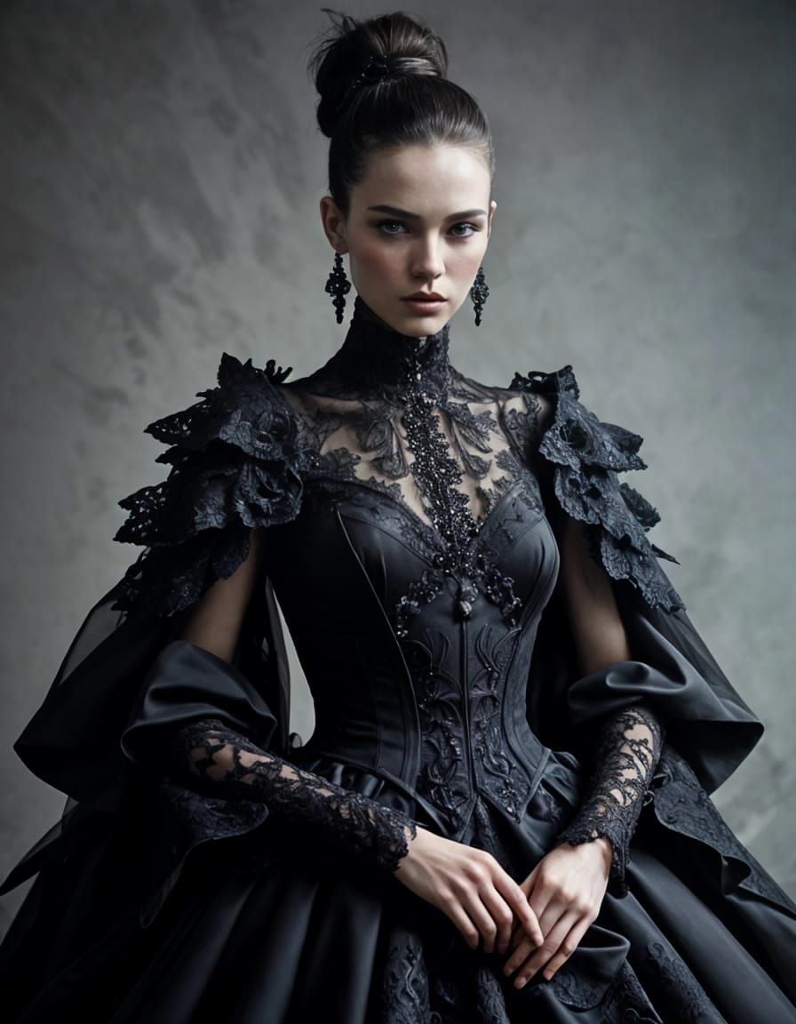Haute couture gothic dress - Haute couture gothic dress